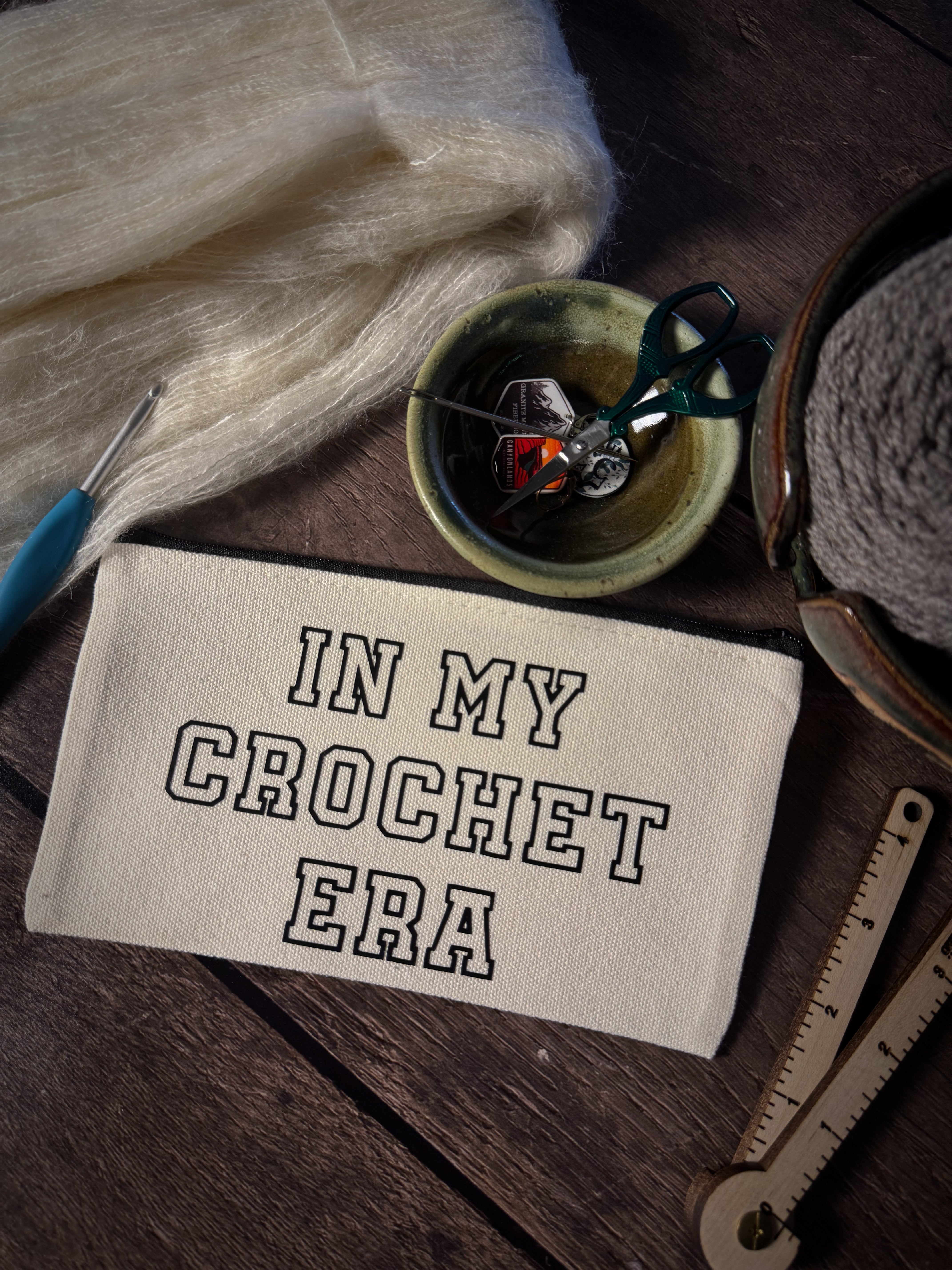 In My Crochet Era Notions Pouch – Granite Mountain Fiber Co.