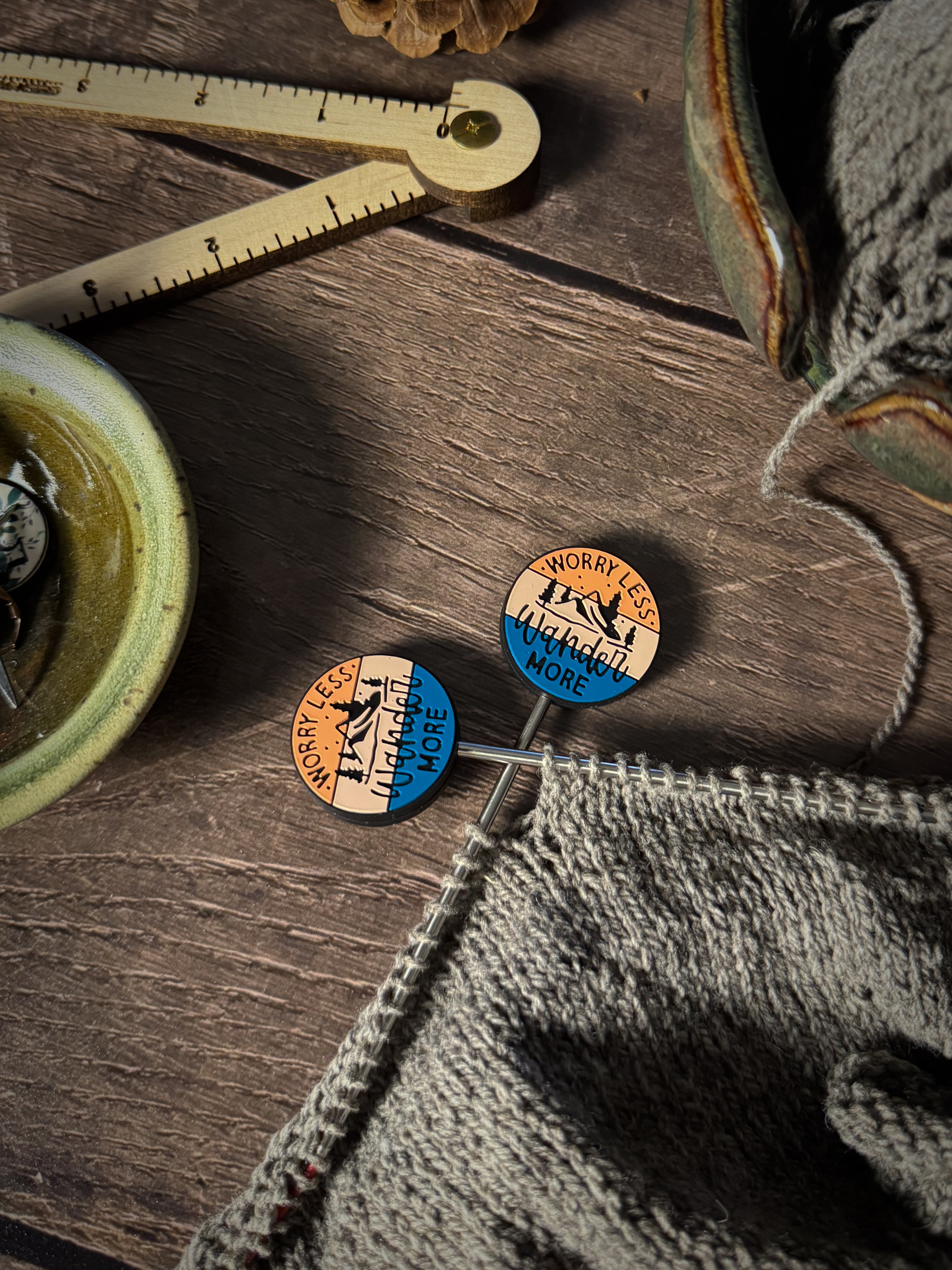 Wander More, Worry Less Stitch Stoppers – Granite Mountain Fiber Co.